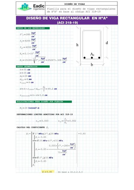 Diseño de Viga Rectangular | yonatan cruzado silva | uDocz