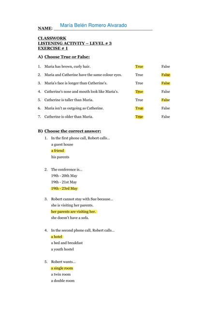 Listening Activity | Belen Romero | uDocz