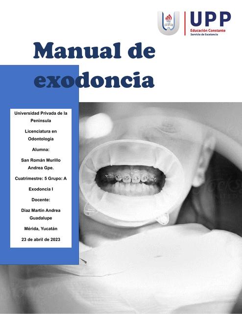 Manual Exodoncia | ANDREA GUADALUPE SAN ROMAN MURILLO | uDocz