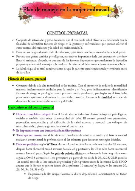 Plan de manejo en la mujer embarazada | Jennifer Sánchez | uDocz