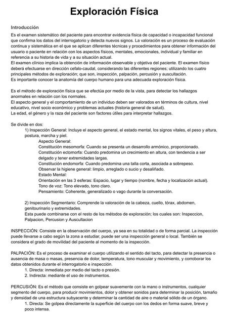 Exploración Física | lea carraro | uDocz