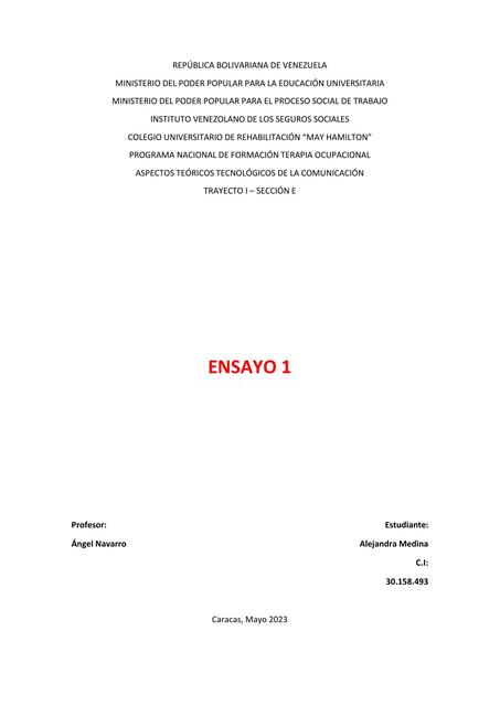 Ensayo 1 | Alejandra | uDocz