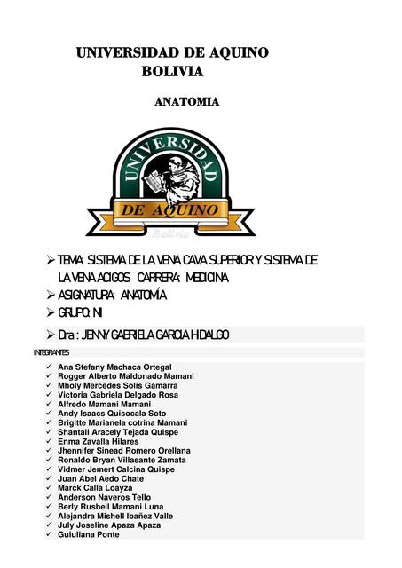 Sistema de la vena cava superior y sistema de la vena ácigos | Jennie ...