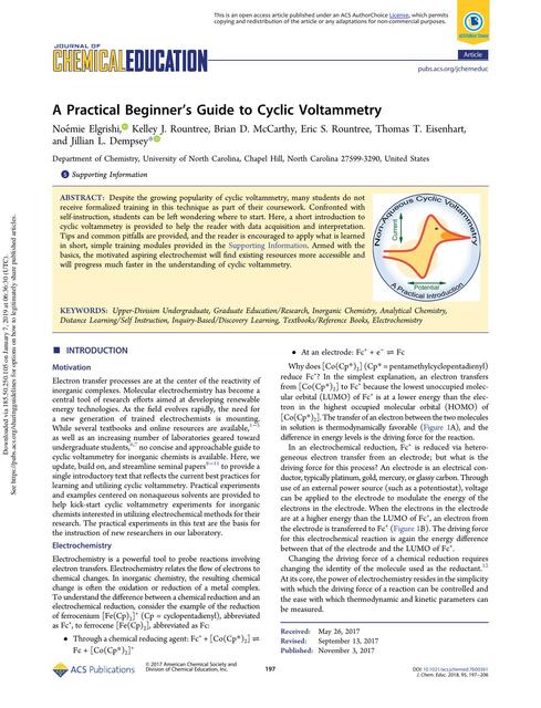 A Practical Beginner’s Guide to Cyclic Voltammetry | Brenda Musmeci | uDocz