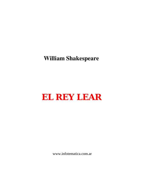 El rey Lear - William Shakespeare | Alianza literaria | uDocz