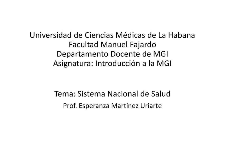 Sistema Nacional de Salud | Andrea Diaz Soto | uDocz Sistema Nacional de Salud | Andrea Diaz Soto | uDocz