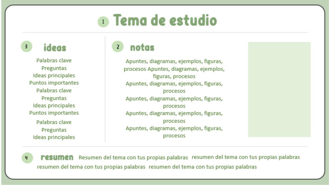 Flashcard De Estudio Verde | Studygram Dig | uDocz