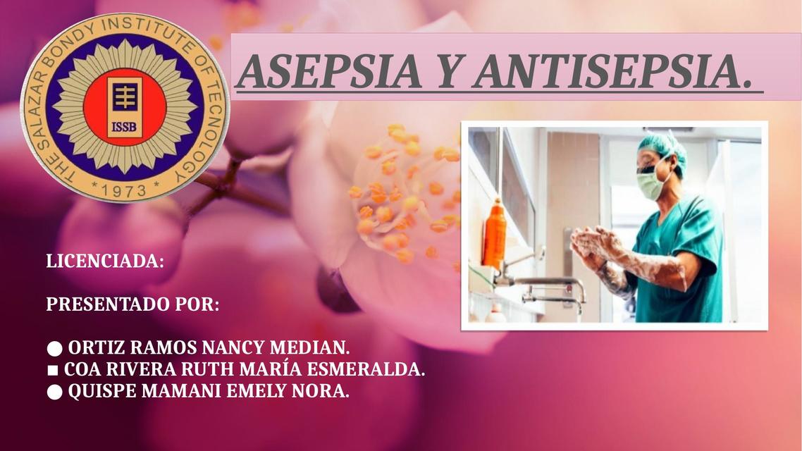Asepsia y antisepsia | Elizabeth Jove | uDocz