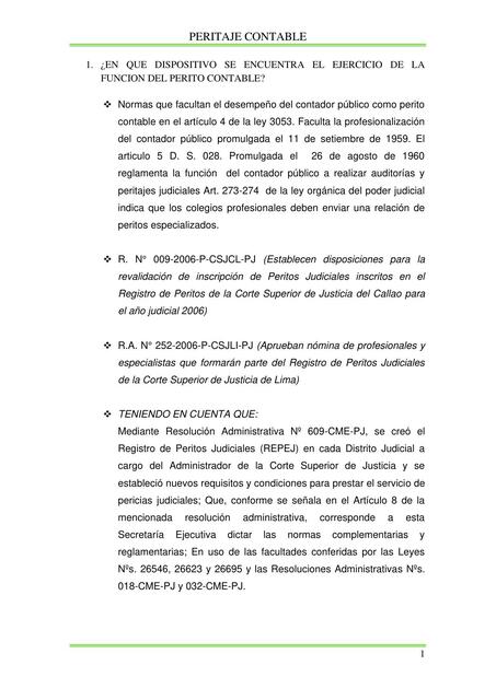 Resúmenes de Peritaje contable | Descarga apuntes de Peritaje contable