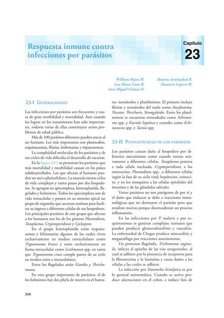 Respuesta Inmune contra Infecciones por Parásitos | THANIA CRUZ | uDocz