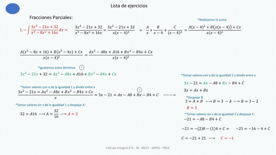 Lista de Ejercicios de Integrales | Sebastián Molina | uDocz