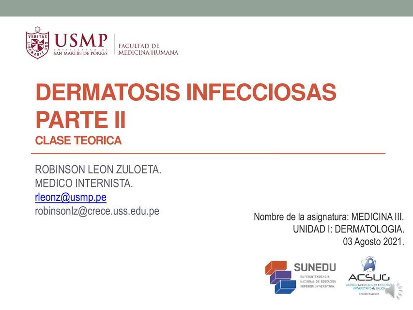Dermatosis Infecciosa Parte II | Tiroxina Med | uDocz