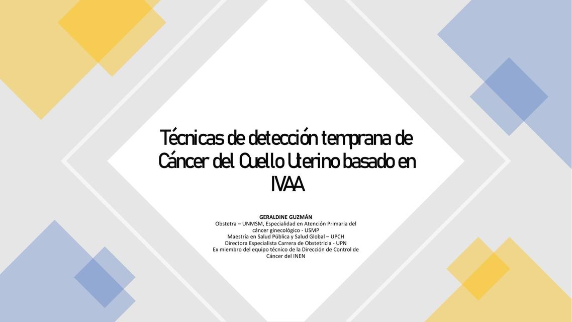 Técnicas de detección temprana de cáncer de cuello uterino basado en ...
