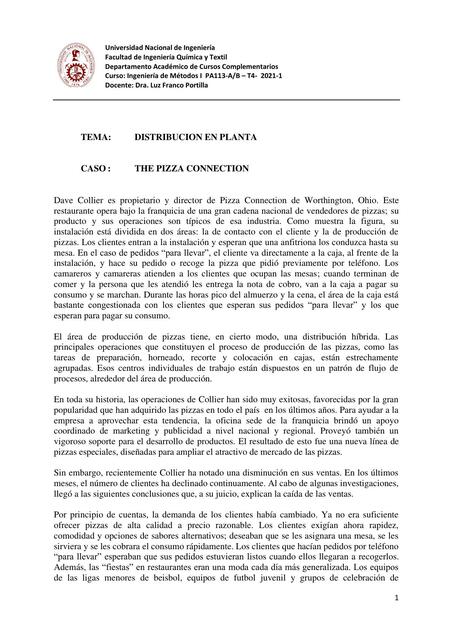 T4 Distribución en Planta The Pizza Connection | apuntesdeingenieria ...