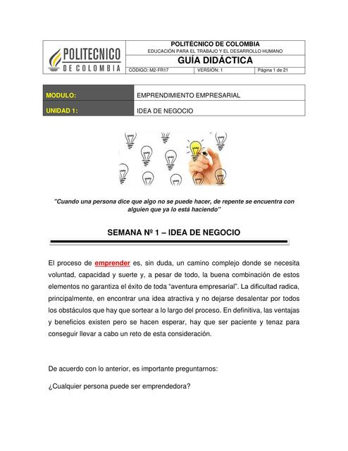 Guía didáctica 1 emprendimiento | angie Mera | uDocz