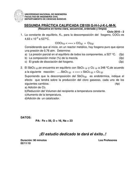 Segunda Practica Calificada Repaso 1 | Unidocs | uDocz