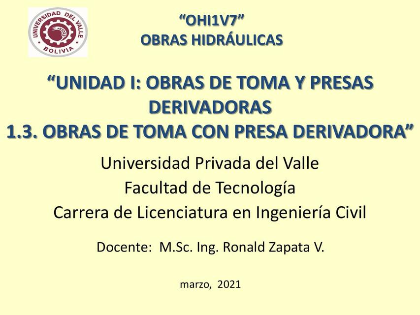 Obras de toma y presas | roberto | uDocz