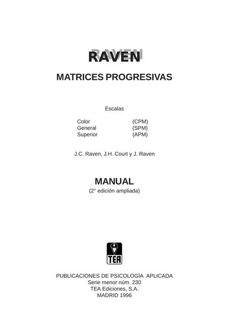 RAVEN- Matrices Progresivas | Juan Martín | uDocz