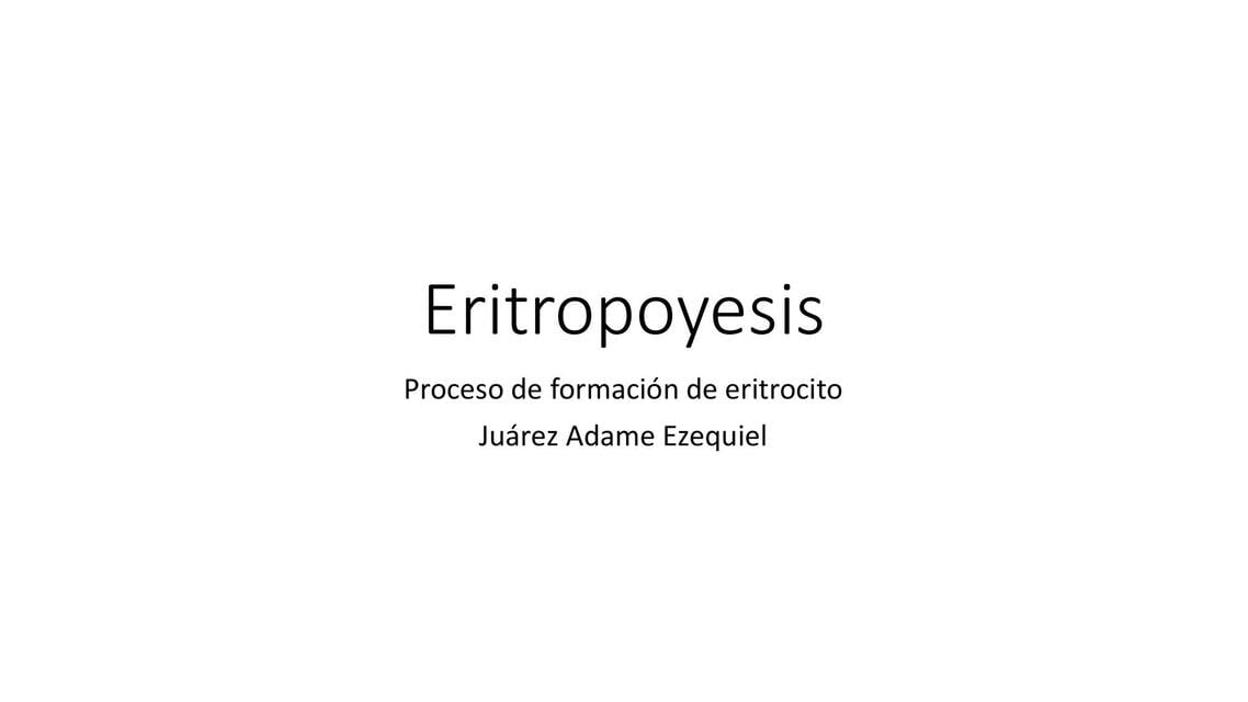Eritropoyesis | Ezequiel Juárez | uDocz