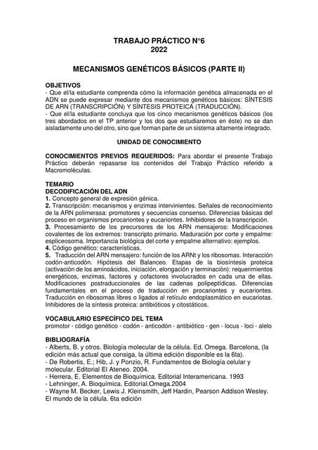 Mecanismos Genéticos Básicos | Larissa Manzi | uDocz