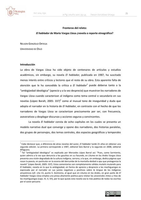 El hablador libro - Mario Vargas Llosa | Alianza literaria | uDocz