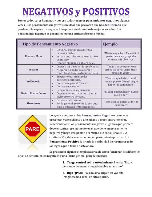 Negativos y Positivos | Sir Gabriel | uDocz