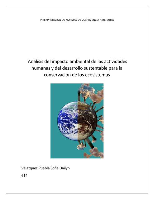Análisis del Impacto Ambiental de las Actividades Humanas y del ...