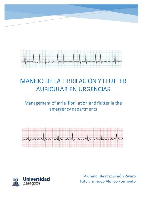 Manejo de la Fibrilación y Flutter Auricular en Urgencias | SERGIO ...