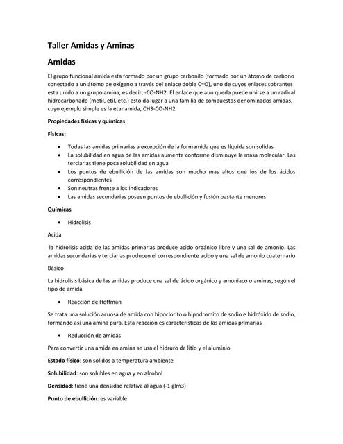 Taller Amidas y Aminas | angelo moncada | uDocz
