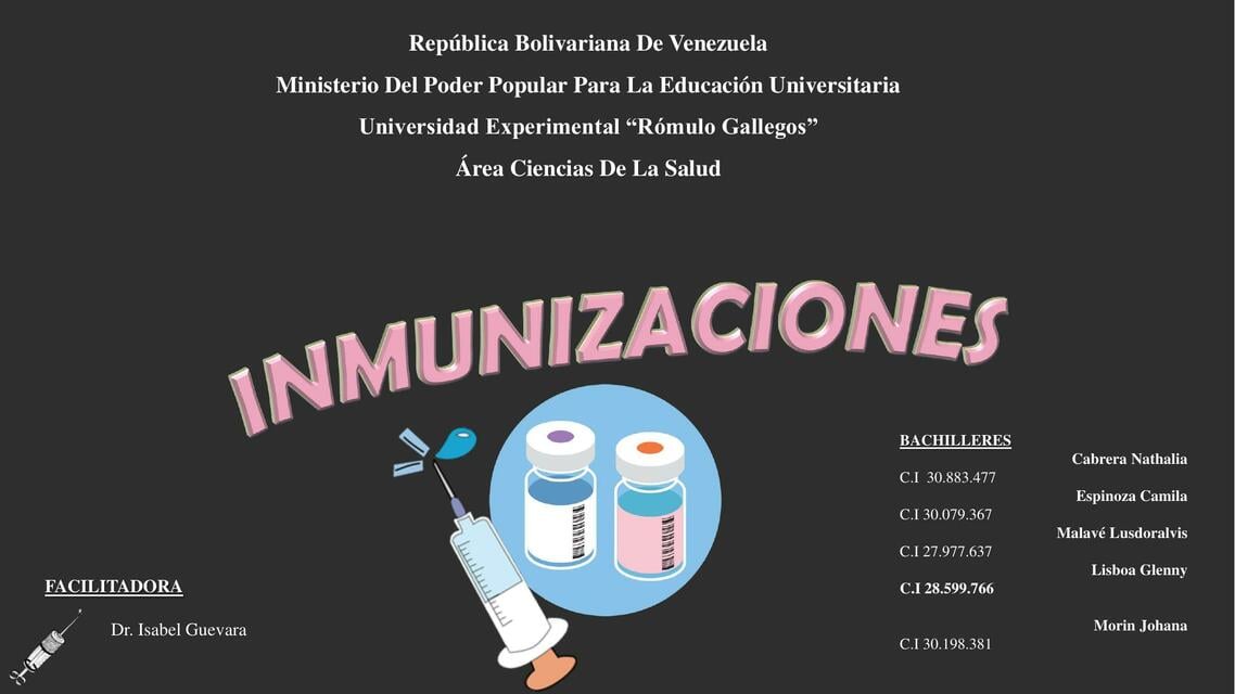 Inmunizaciones | Apuntes & presentaciones médicas | uDocz