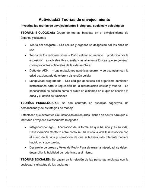 Teorías de envejecimiento | Samira Maas | uDocz