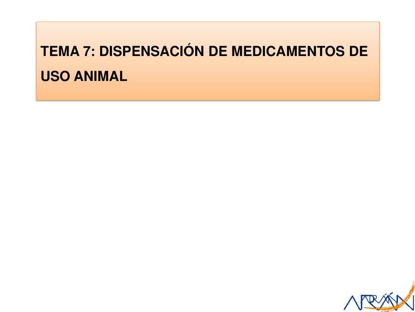 Dispensación de Medicamentos de Uso Animal | ainhoa muñoz | uDocz