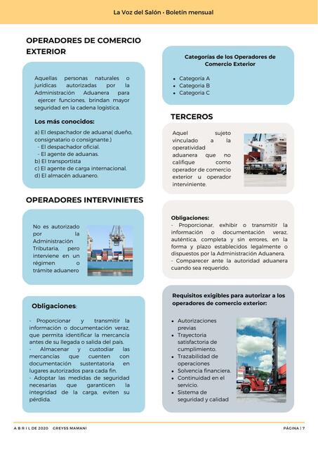 Operadores del Comercio Exterior | greyssnic | uDocz