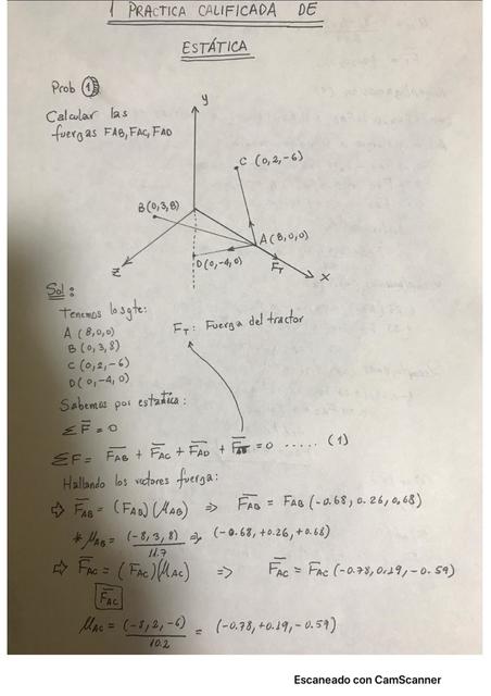 Primera practica calificada de Estatica | JUNIOR BRANDON ROJAS SUAREZ | uDocz