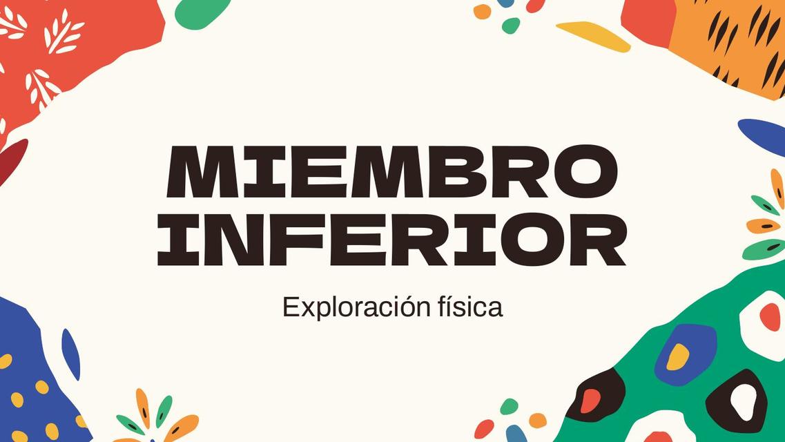 Exploración física de miembro inferior | Melanny | uDocz