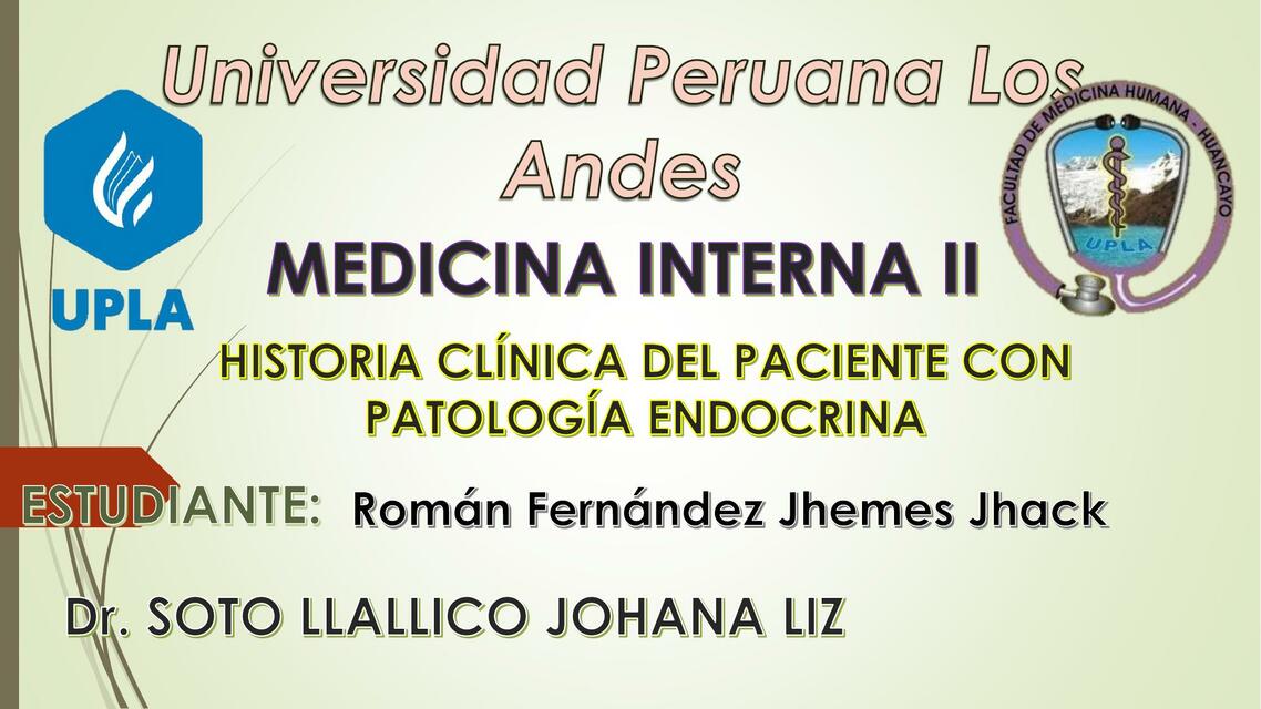 Historia clínica del paciente con patología endocrina | Jhack Roman | uDocz