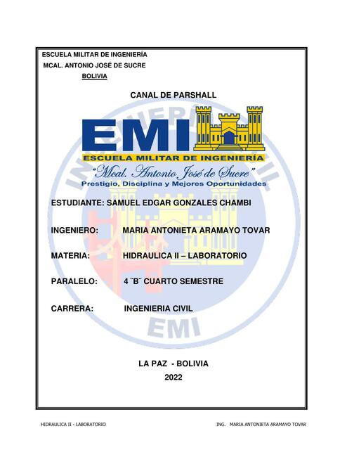 Canal de Parshall | miara costa | uDocz