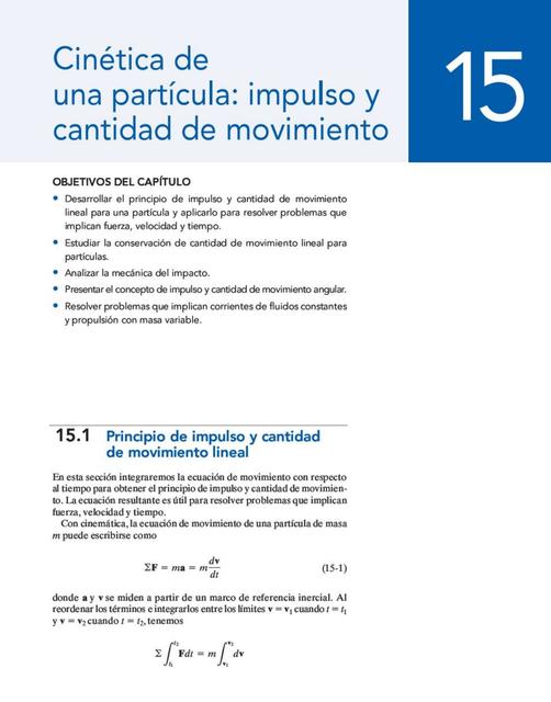 Cinética de una partícula: impulso y cantidad de movimiento | jhon vega matos | uDocz