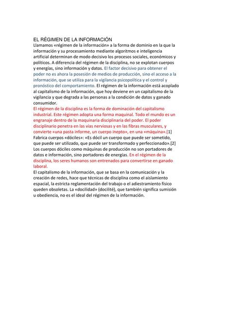 Régimen de la información | juan perro | uDocz