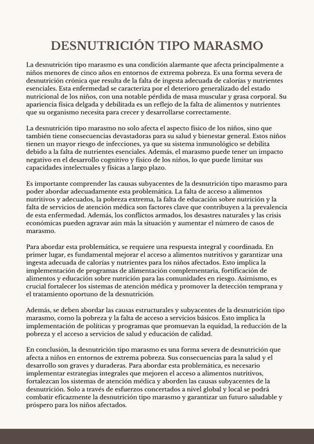 DESNUTRICIÓN TIPO MARASMO | Lucía Vargas | uDocz