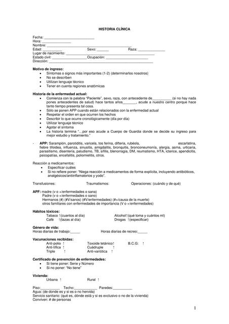 Historia Clínica y Examen Físico Completo | Leafar Fp | uDocz Historia Clínica y Examen Físico Completo | Leafar Fp | uDocz