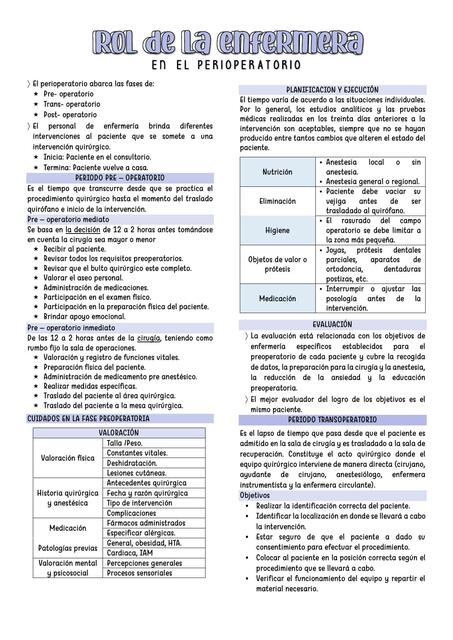 Rol De La Enfermera En El Peri-operatorio | Linda Milena León Gómez | uDocz