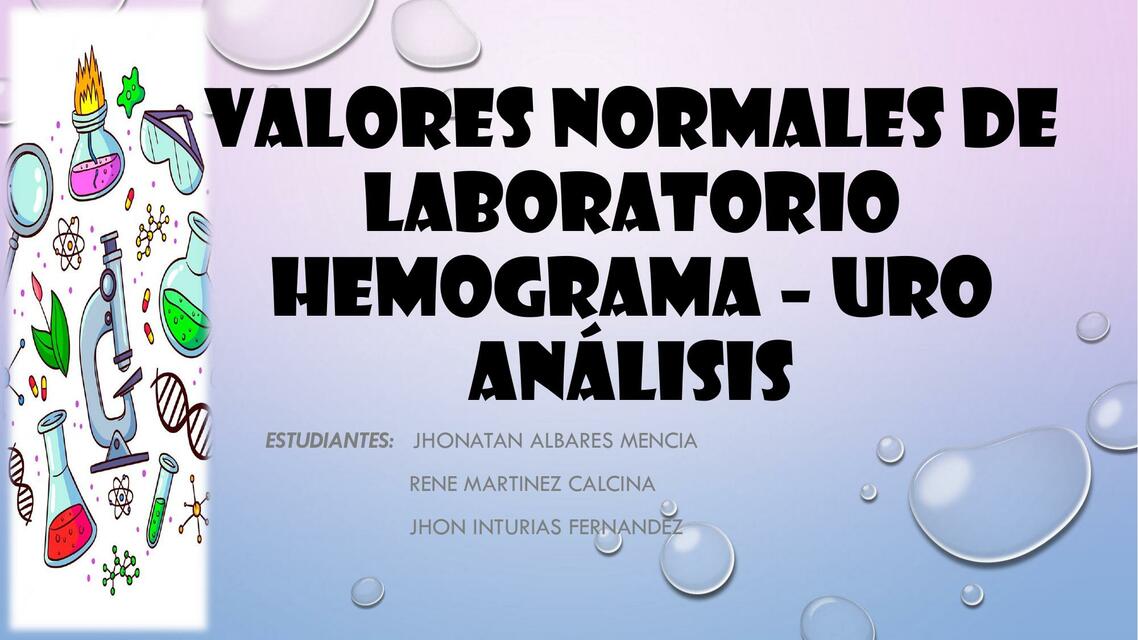 Valores normales de laboratorio hemograma - uro análisis | Aleyda ...