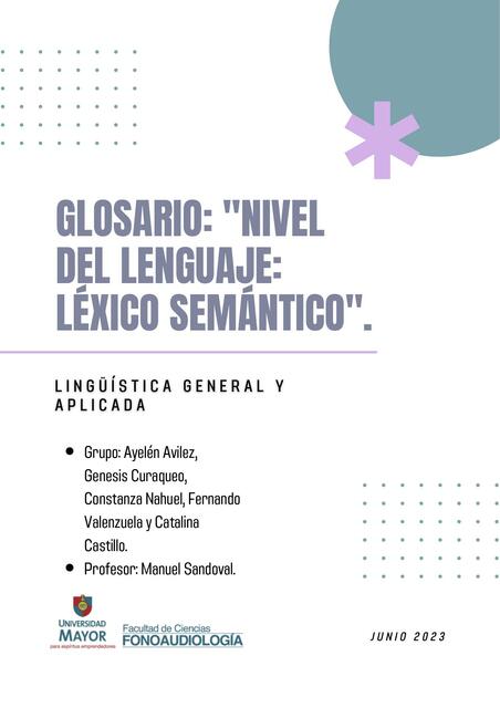 Nivel de lenguaje léxico semántico | Cata Castillo | uDocz