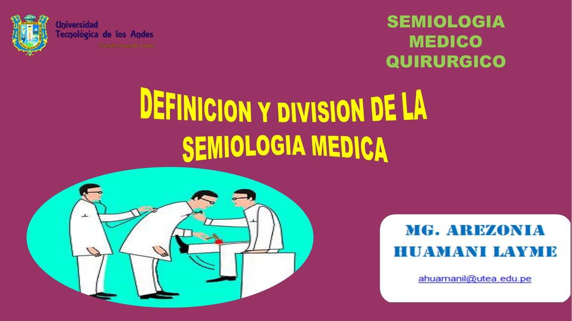 Definición y división de la semiología médica | EVA ZEGARRA GUTIERREZ ...