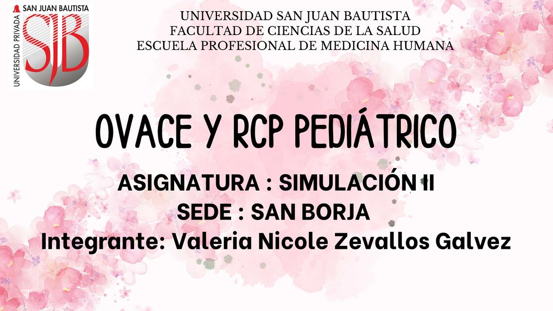 Ovace y RCP pediátrico | VALERIA | uDocz Ovace y RCP pediátrico | VALERIA | uDocz
