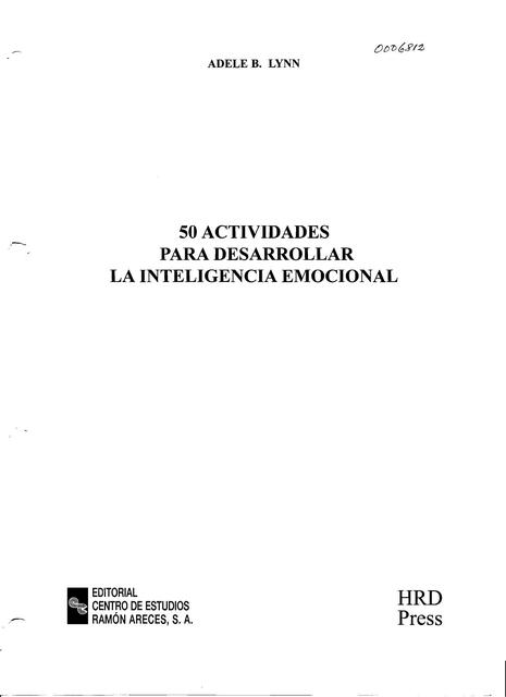 ACTIVIDADES PARA DESARROLLAR LA INTELIGENCIA EMOCI | servando rojas | uDocz