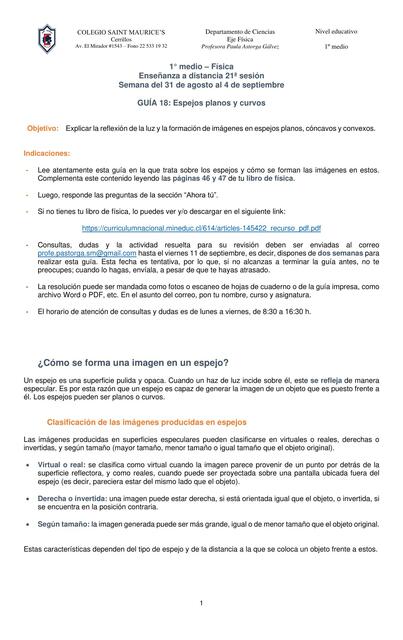 Flashcards de Espejos Planos y Curvos | Por Shareling Calero | uDocz