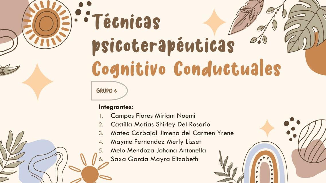 Terapia Cognitivo Conductual Shirley Castilla Matias Udocz