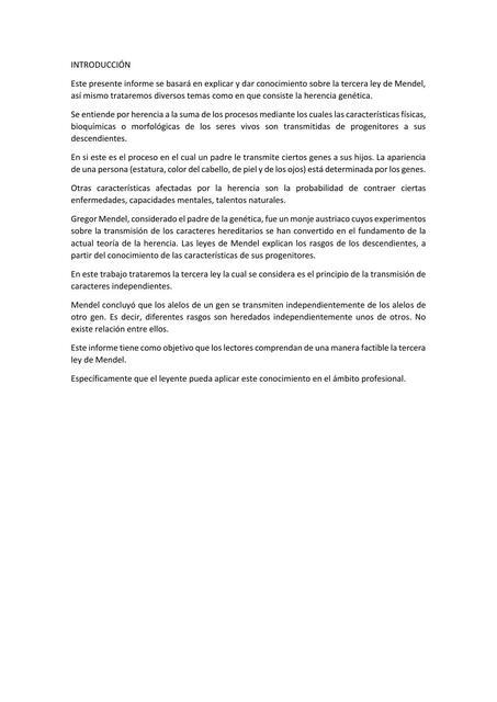 Tercera ley de mendel | Brillit Yamile | uDocz